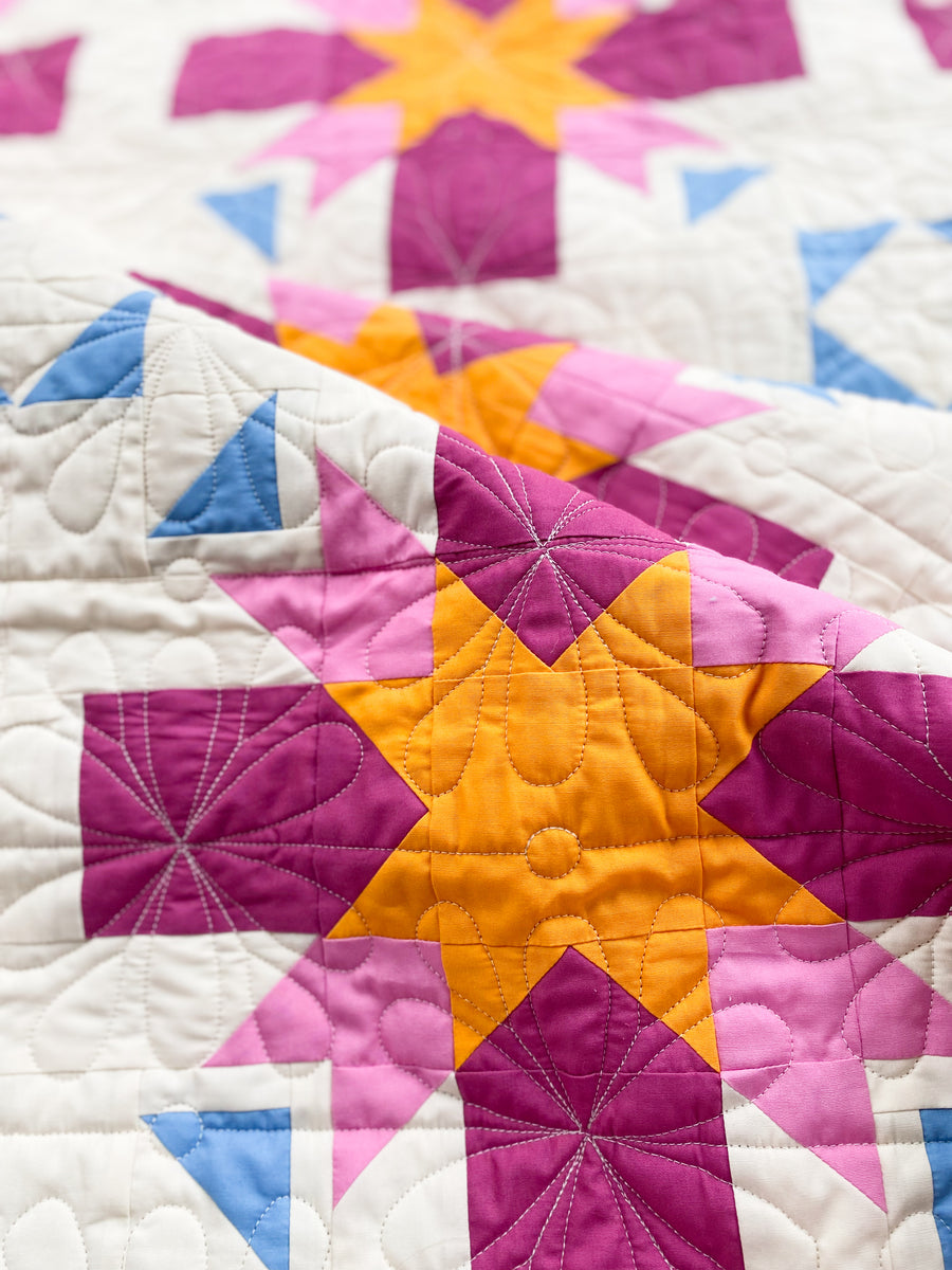 Sunrise Star Quilt Featuring Art Gallery Pure Solids – The Nomadic Quilter