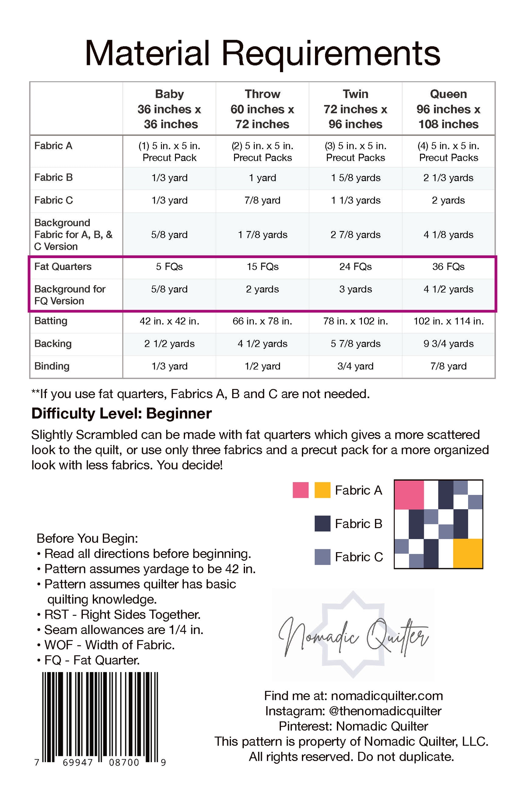 Slightly Scrambled PDF Quilt Pattern — The Nomadic Quilter
